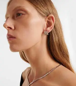 SUZANNE KALAN 18kt White Gold Diamond Rondelle Earrings
