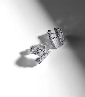 SUZANNE KALAN 18kt White Gold Diamond Rondelle Earrings