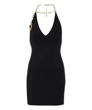 AREA Chain-detail Mini Dress - Black