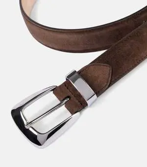 Khaite Benny Suede Belt - Brown