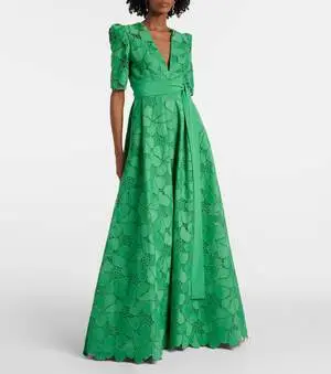 Elie Saab Macramé Belted Gown