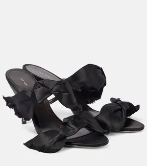 THE ROW Vika Satin Sandals - Black