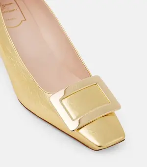 ROGER VIVIER Belle Vivier 45 Leather Pumps - Gold