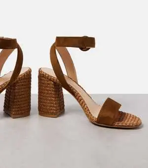 GIANVITO ROSSI Sue 85 Suede-trimmed Sandals