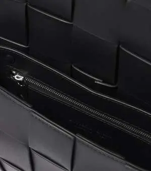 Bottega Veneta Cassette Intreccio Leather Crossbody Bag - Black