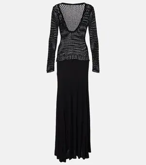 Christopher Esber Sheer Cotton-blend Maxi Dress - Black