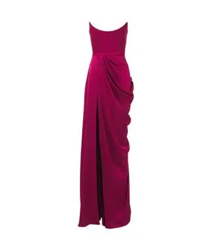 Alex Perry Draped Satin Bustier Gown