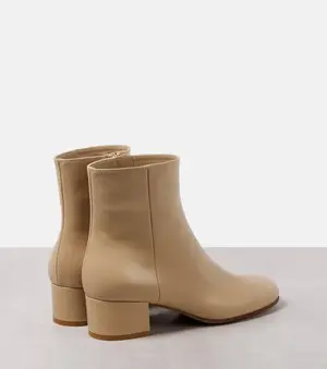 GIANVITO ROSSI Joelle 45 Leather Ankle Boots - Beige