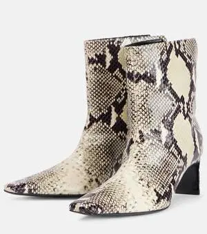 Khaite Ona 55 Snake-effect Leather Ankle Boots - Multicoloured
