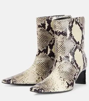 Khaite Ona 55 Snake-effect Leather Ankle Boots - Multicoloured