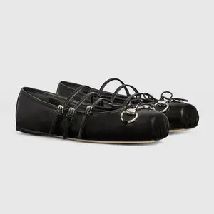 Gucci Horsebit Leather Ballet Flat
