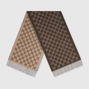 Gucci Gg Cashmere Scarf - Brown
