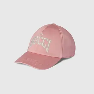 Gucci Pink Logo Baseball Cap with Cream Embroidery Gucci Limited Edition Rose Bon?Web-Stripe Canvas Cap  main image 3
