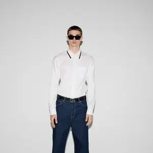 Gucci Oxford Cotton Shirt With Web