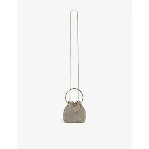 JIMMY CHOO Bon Bon Micro Crystal-embellished Mesh Top-handle Bag - Champagne/light Gold