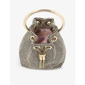 JIMMY CHOO Bon Bon Micro Crystal-embellished Mesh Top-handle Bag - Champagne/light Gold