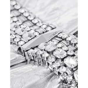 JIMMY CHOO Zandra Crystal-embellished Clutch - Silver/silver
