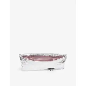 JIMMY CHOO Zandra Crystal-embellished Clutch - Silver/silver