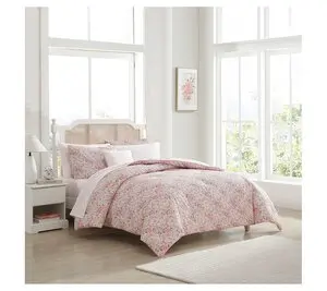 Laura Ashley Quartet Pink King Comforter Bed I A Bag Set