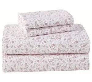 Laura Ashley Paisley Prance Pink Full Flannel S Heet Set - One-color