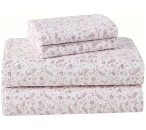 Laura Ashley Paisley Prance Pink Twin Flannel S Heet Set - One-color