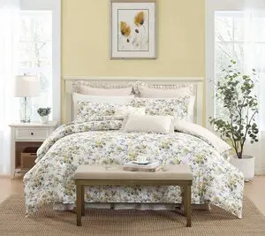 Laura Ashley Roses Gold-green Twin Comforter Sham Set - One-color
