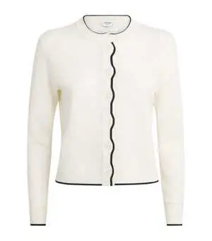 Thom Browne Thom Browne Virgin Wool Cardigan With Signature Stripes White