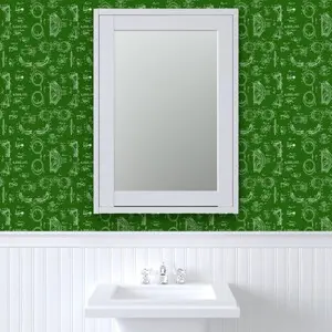 Spoonflower Steampunk Inventor Chalkboard Custom Removable Wallpaper