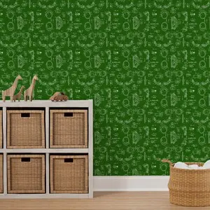 Spoonflower Steampunk Inventor Chalkboard Custom Removable Wallpaper