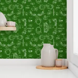 Spoonflower Steampunk Inventor Chalkboard Custom Removable Wallpaper