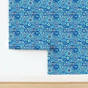 Spoonflower Eye Eyes Myth Evil Greece Custom Pre-pasted Wallpaper