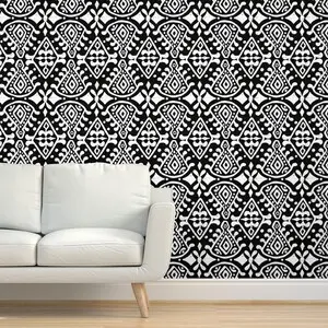 Spoonflower Mod Cloth Geometric Ethnic Moroccan Block Tribal Custom Removable Wallpaper