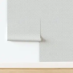 Spoonflower Geometric Shibori Silver Custom Pre-pasted Wallpaper