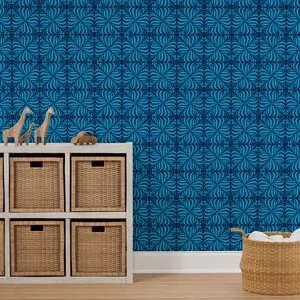 Spoonflower Floral Nature Abstract Pattern Illustration Custom Pre-pasted Wallpaper