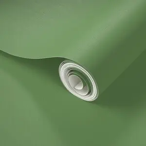 Spoonflower Simple Plain Solid Custom Pre-pasted Wallpaper - Green