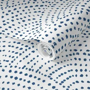 Spoonflower Large Ink Dot Scales Classic White Geometric Custom Pre-pasted Wallpaper