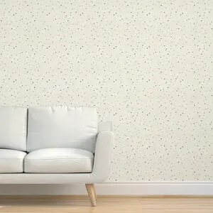Spoonflower Confetti Dot Medium Dots 100% Natural Sisal Grasscloth Wallcovering