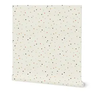 Spoonflower Confetti Dot Medium Dots 100% Natural Sisal Grasscloth Wallcovering