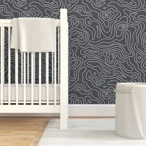 Spoonflower Nature Geometric Dots Abstract Stripes Optical Custom Pre-pasted Wallpaper