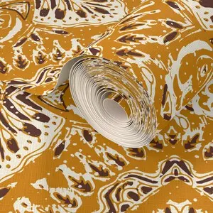 Spoonflower Macha Ollie 100% Natural Sisal Grasscloth Wallcovering - Yellow,gold