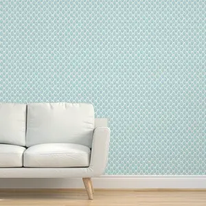 Spoonflower Lotti And White 100% Natural Sisal Grasscloth Wallcovering