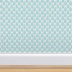 Spoonflower Lotti And White 100% Natural Sisal Grasscloth Wallcovering