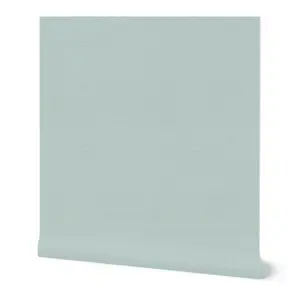 Spoonflower Light Solid Moody 100% Natural Sisal Grasscloth Wallcovering - Blue