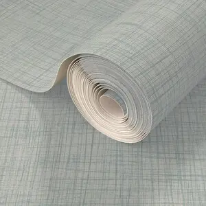 Spoonflower Linen Modern Farmhouse Abstract Blue And Grey 100% Natural Sisal Grasscloth Wallcovering - Gray,grey