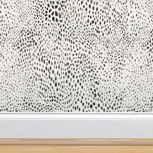 Spoonflower Black Animal Spots 100% Natural Sisal Grasscloth Wallcovering
