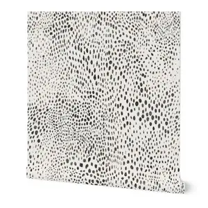 Spoonflower Black Animal Spots 100% Natural Sisal Grasscloth Wallcovering