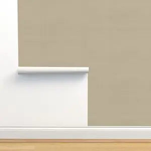 Spoonflower Beige Tan Plain Gingezel Solid 100% Natural Sisal Grasscloth Wallcovering - Tan,beige