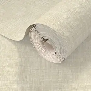 Spoonflower Flax Texture Look Natural Neutral Custom Pre-pasted Wallpaper Gray