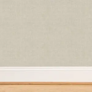 Spoonflower Flax Texture Look Natural Neutral Custom Pre-pasted Wallpaper - Gray