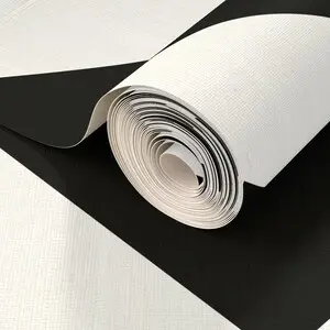 Spoonflower Black White Chevron Stripes Stripe Striped Lines 100% Natural Sisal Grasscloth Wallcovering - Black,white